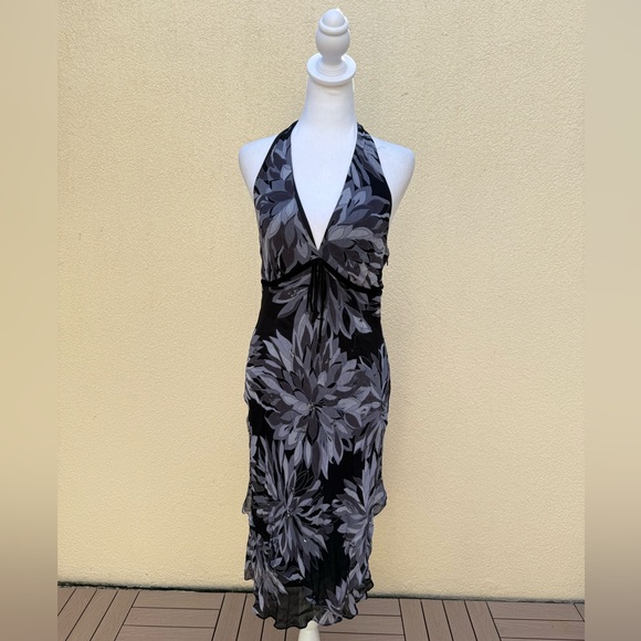 Eva Blue | Dresses | Eva Blue Floral Rayon Bias Silk Slip On Halter ...